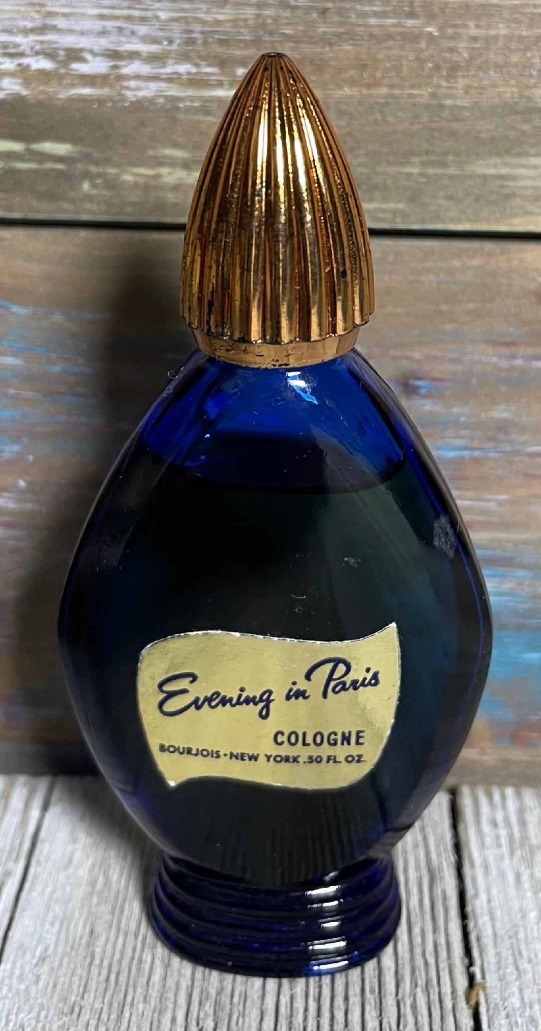 Rare Vintage 1960's Cobalt Blue Glass Bottle of "Evening in Paris ...