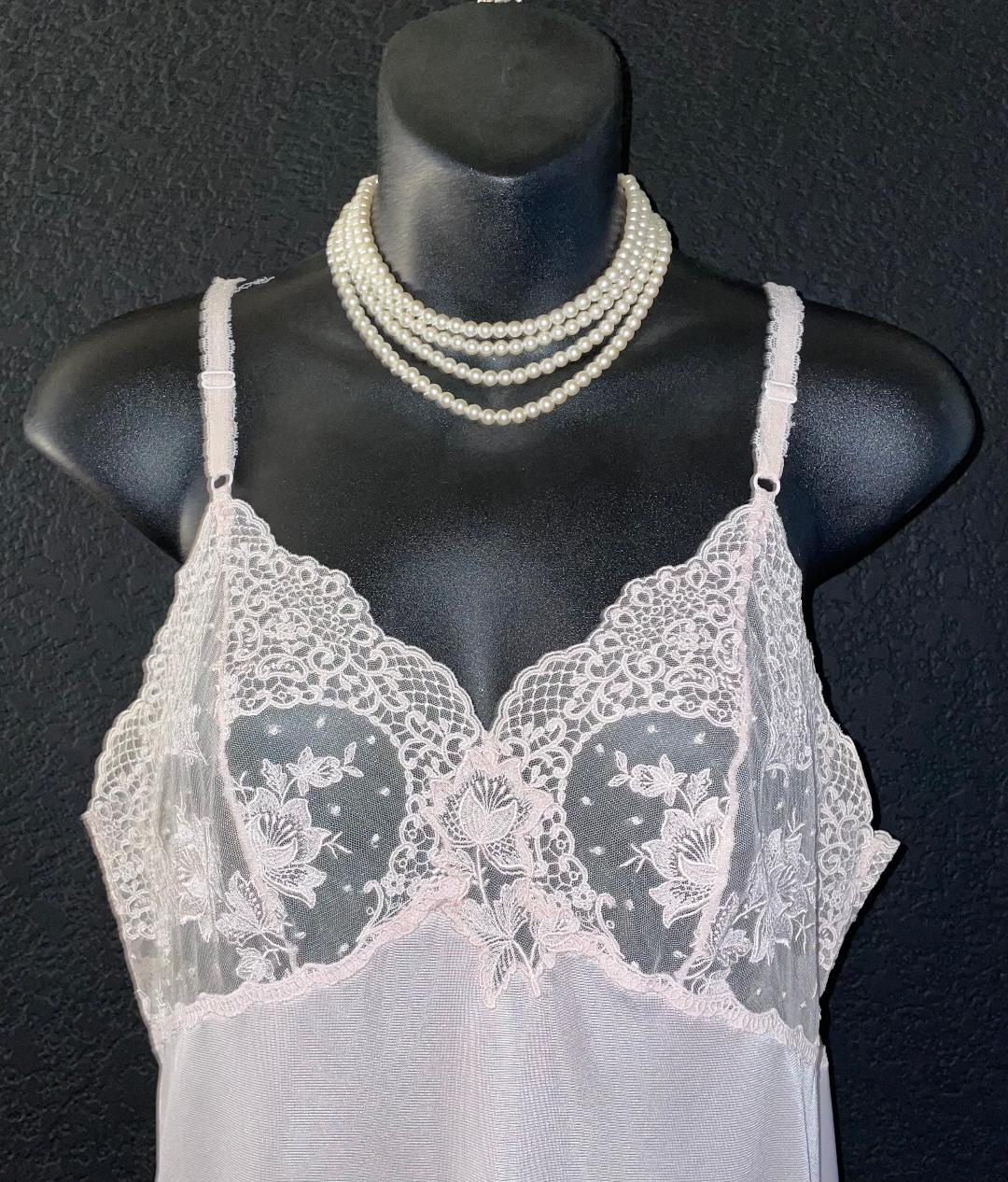 Stunning Vintage 1970's Trefle Imported Nylon Full Slip w/ Elaborate ...