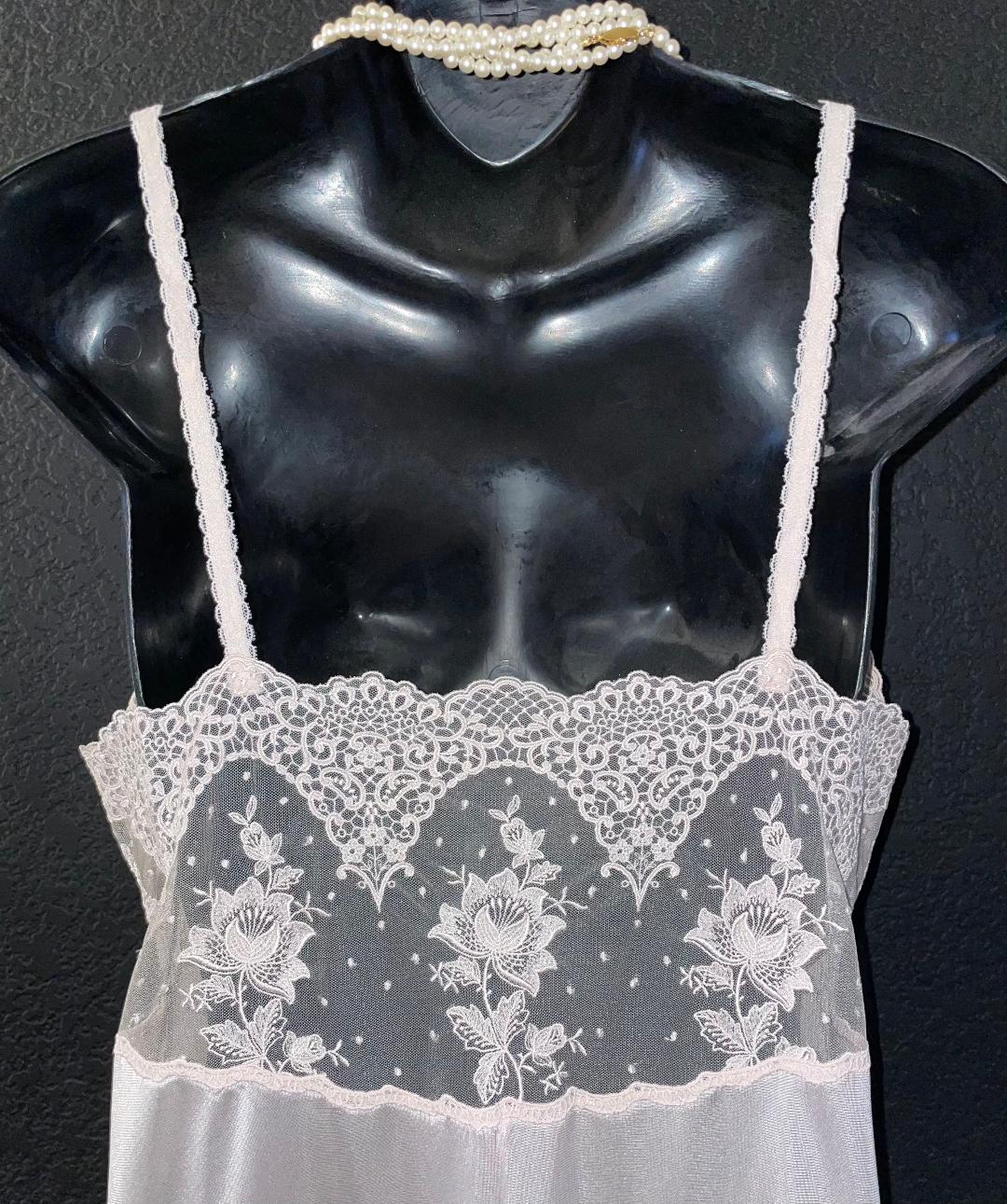 Stunning Vintage 1970's Trefle Imported Nylon Full Slip w/ Elaborate ...