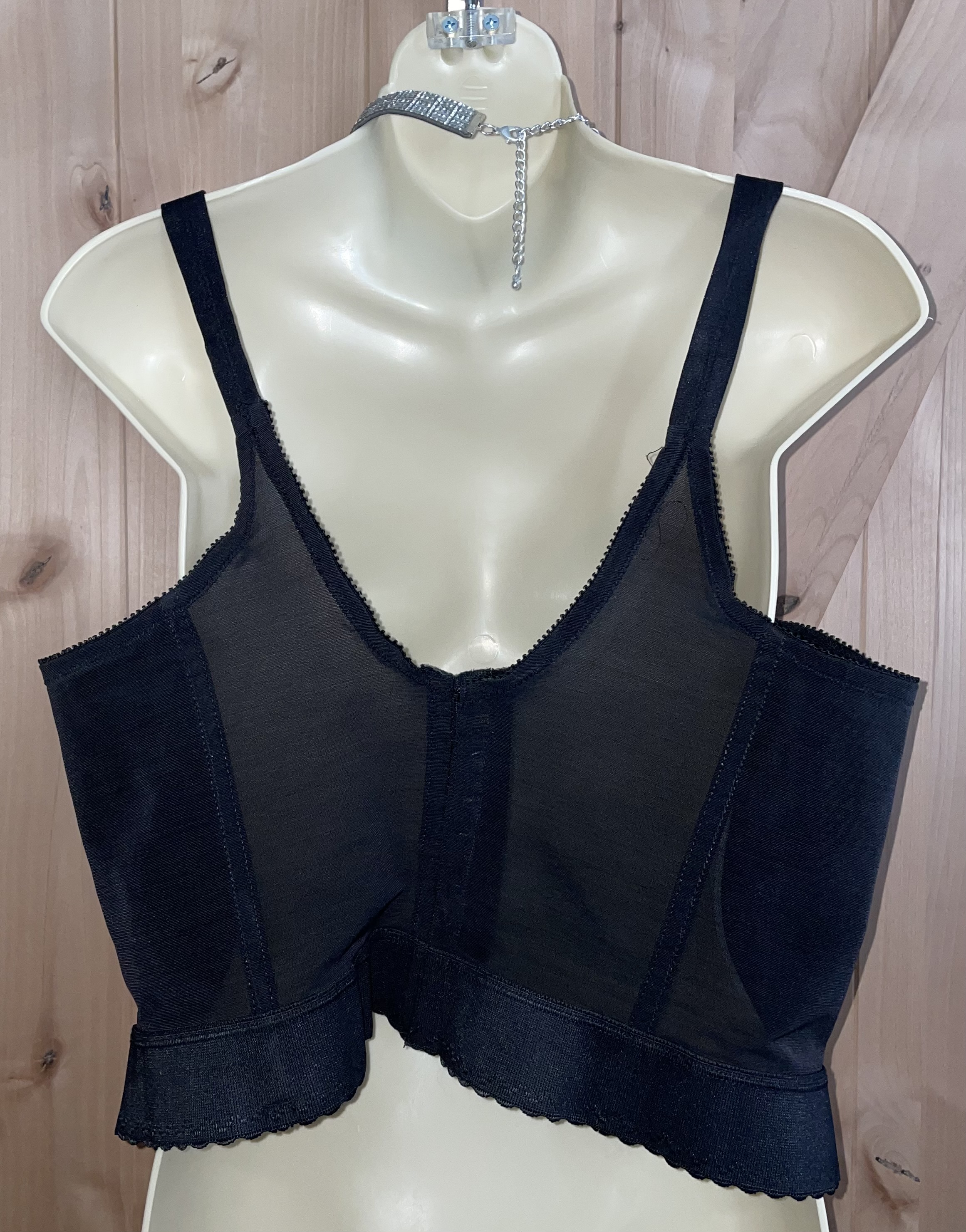 Full Figure Vintage 1970s Black Goddess Soft Touch Longline Bra W Boning 48b Pink Girl